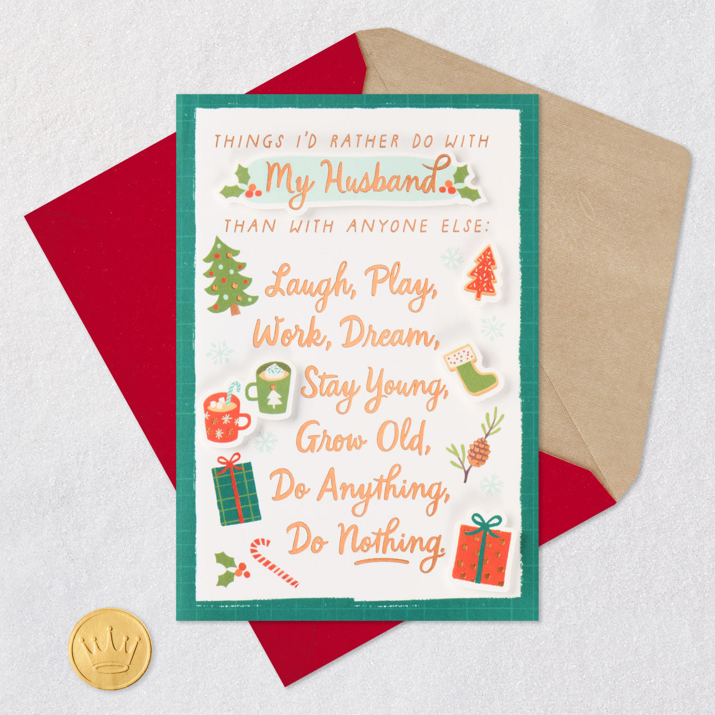Lucky In Love Christmas Card For Husband - Hallmark