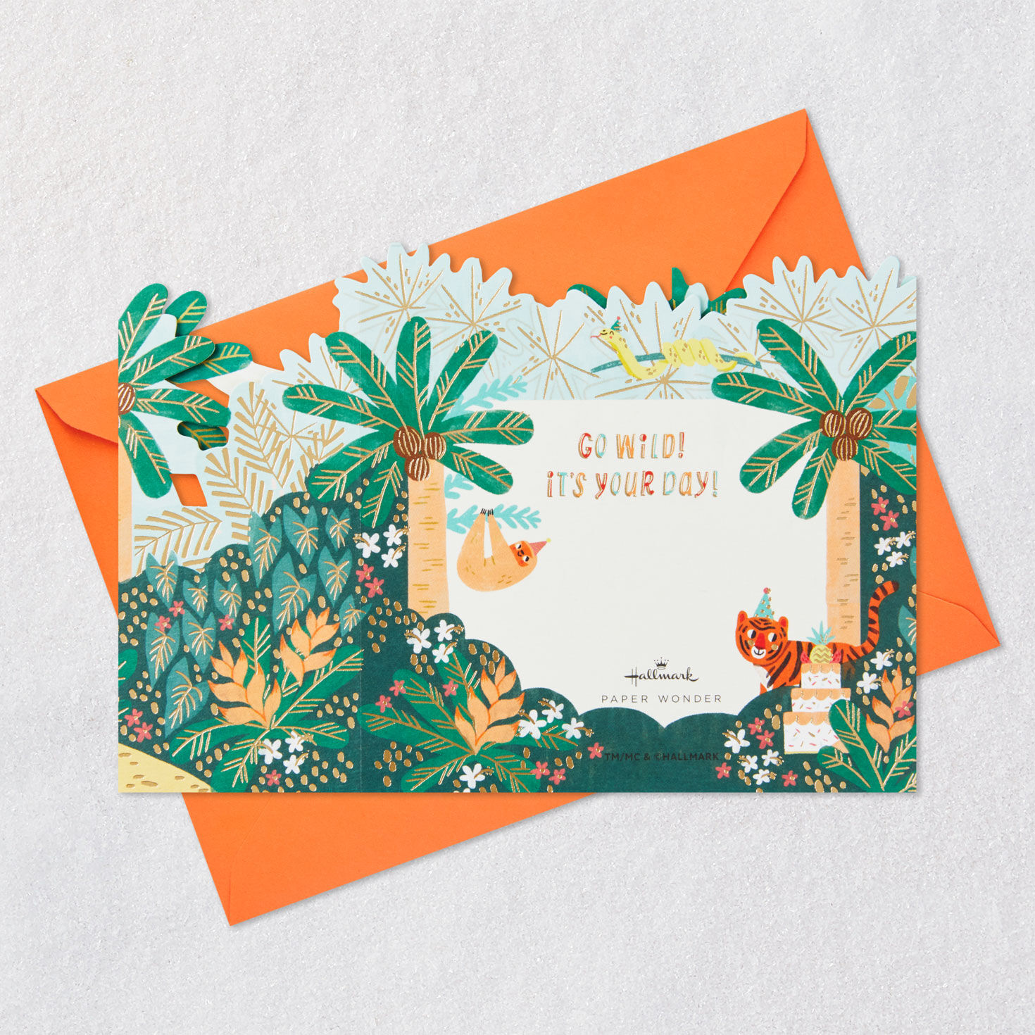 Go Wild Jungle Animals 3D Pop-Up Birthday Card For Kids - Hallmark