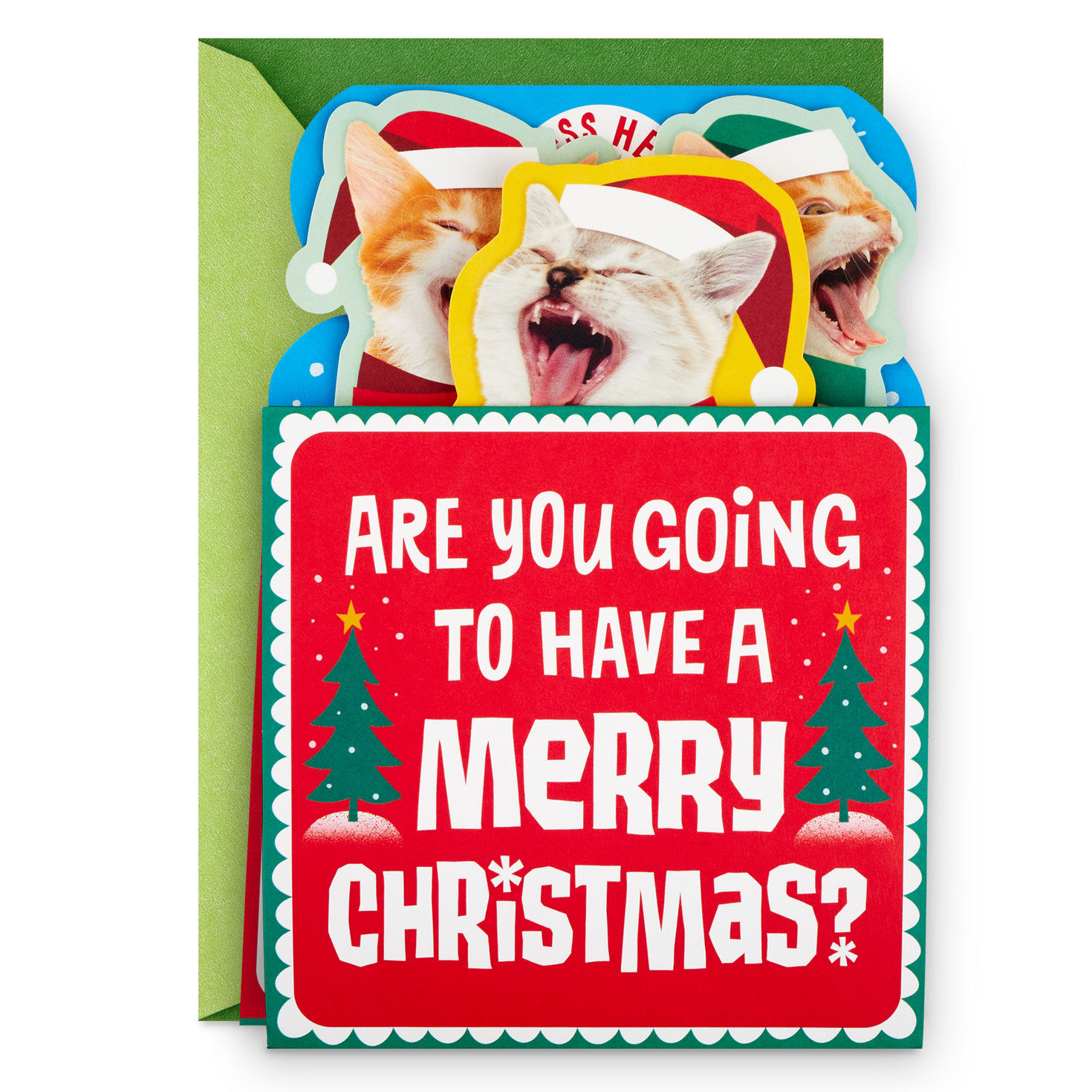 Caroling Cats Funny Musical Pop-Up Christmas Card - Hallmark