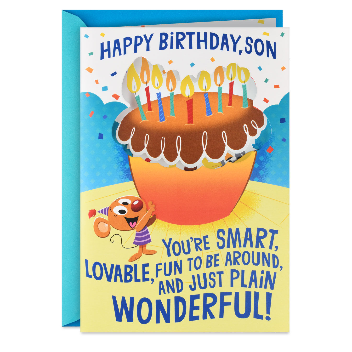 You're Just Plain Wonderful Pop-Up Musical Birthday Card For Son - Hallmark