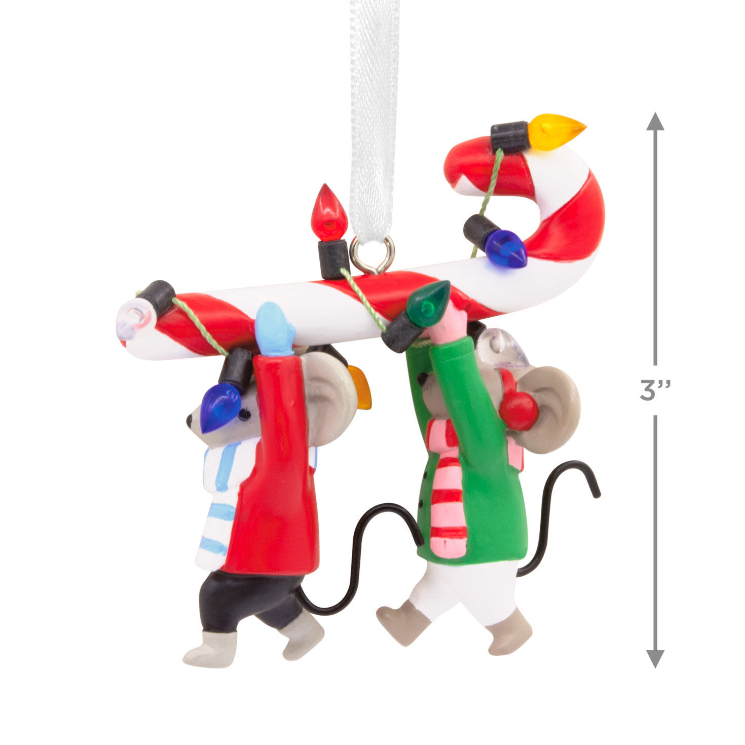 Mice Carrying Candy Cane Hallmark Ornament - Hallmark