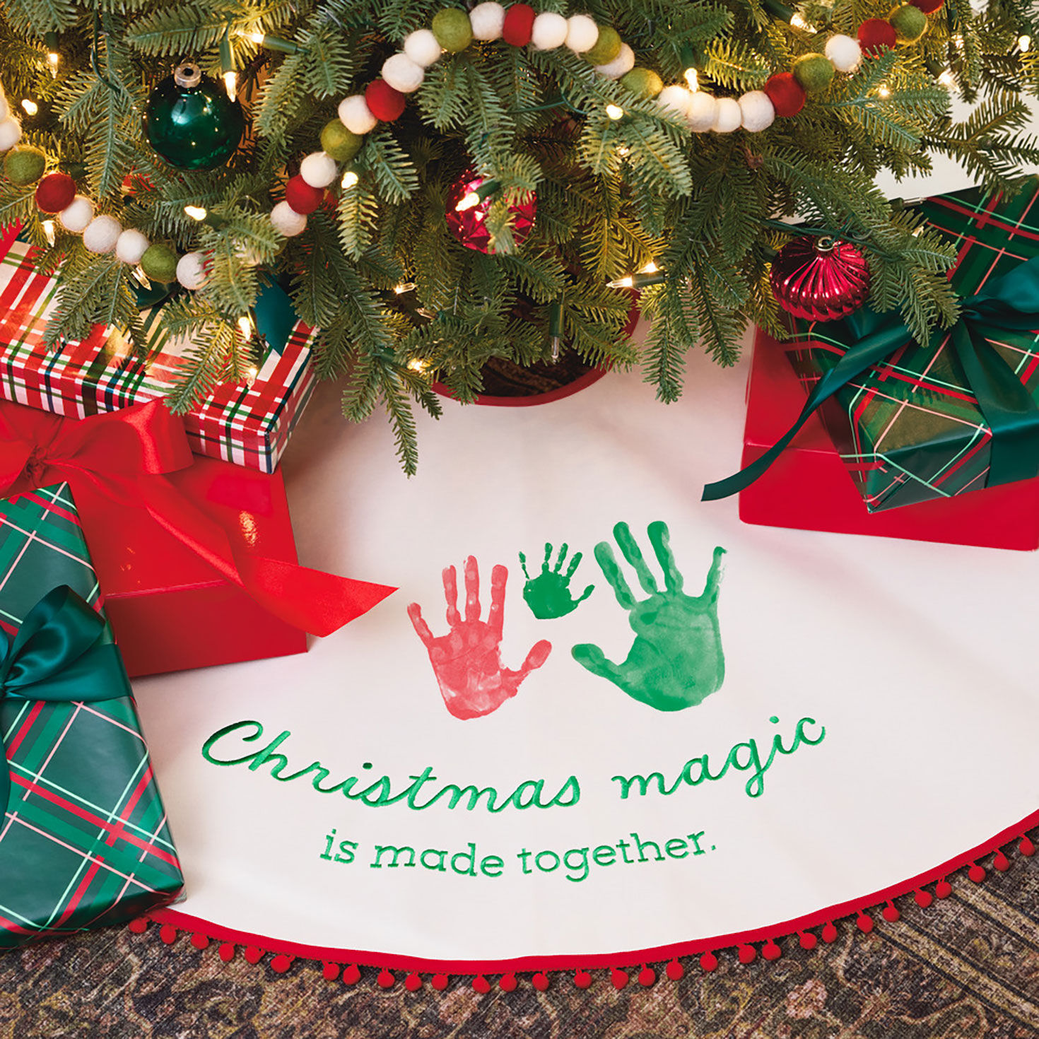 Christmas Magic Tree Skirt Handprint Kit - Hallmark