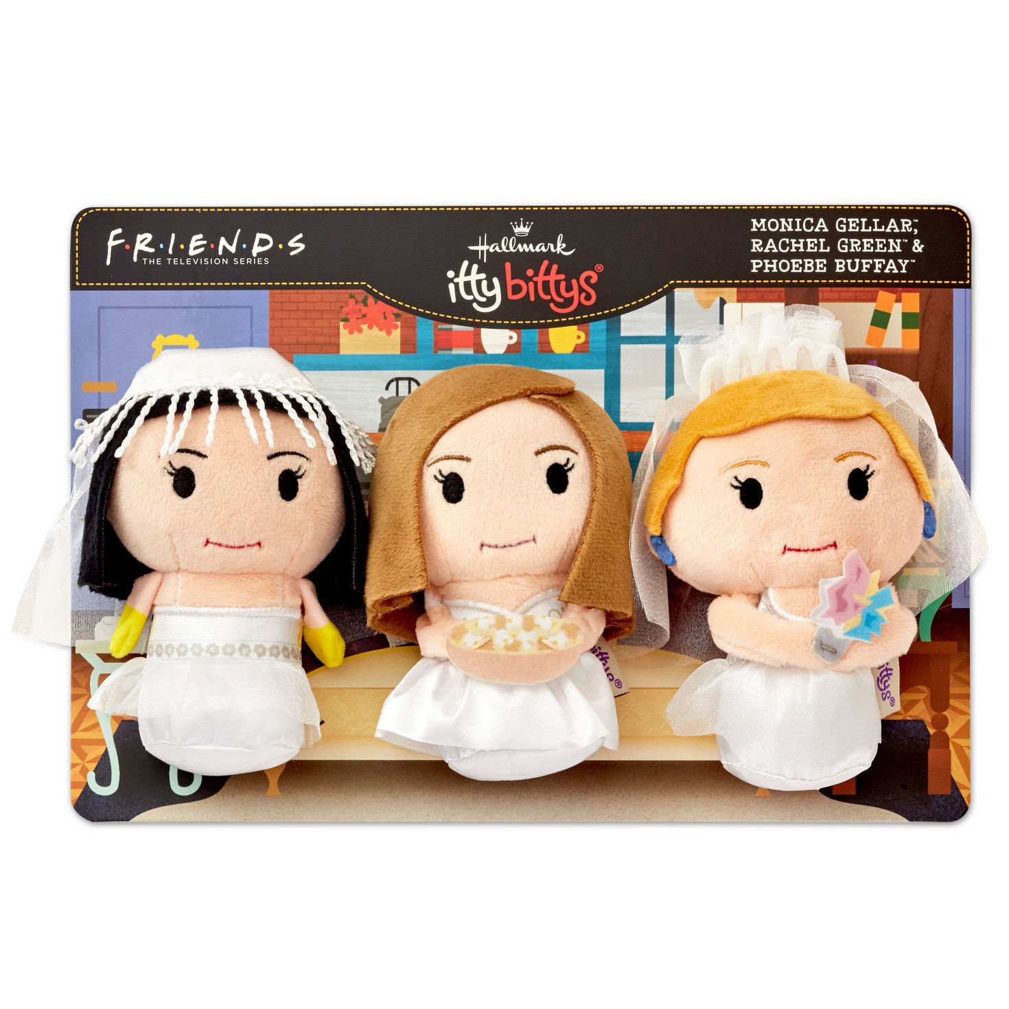Itty Bittys® Friends Monica, Rachel And Phoebe In Wedding Dresses Plush ...