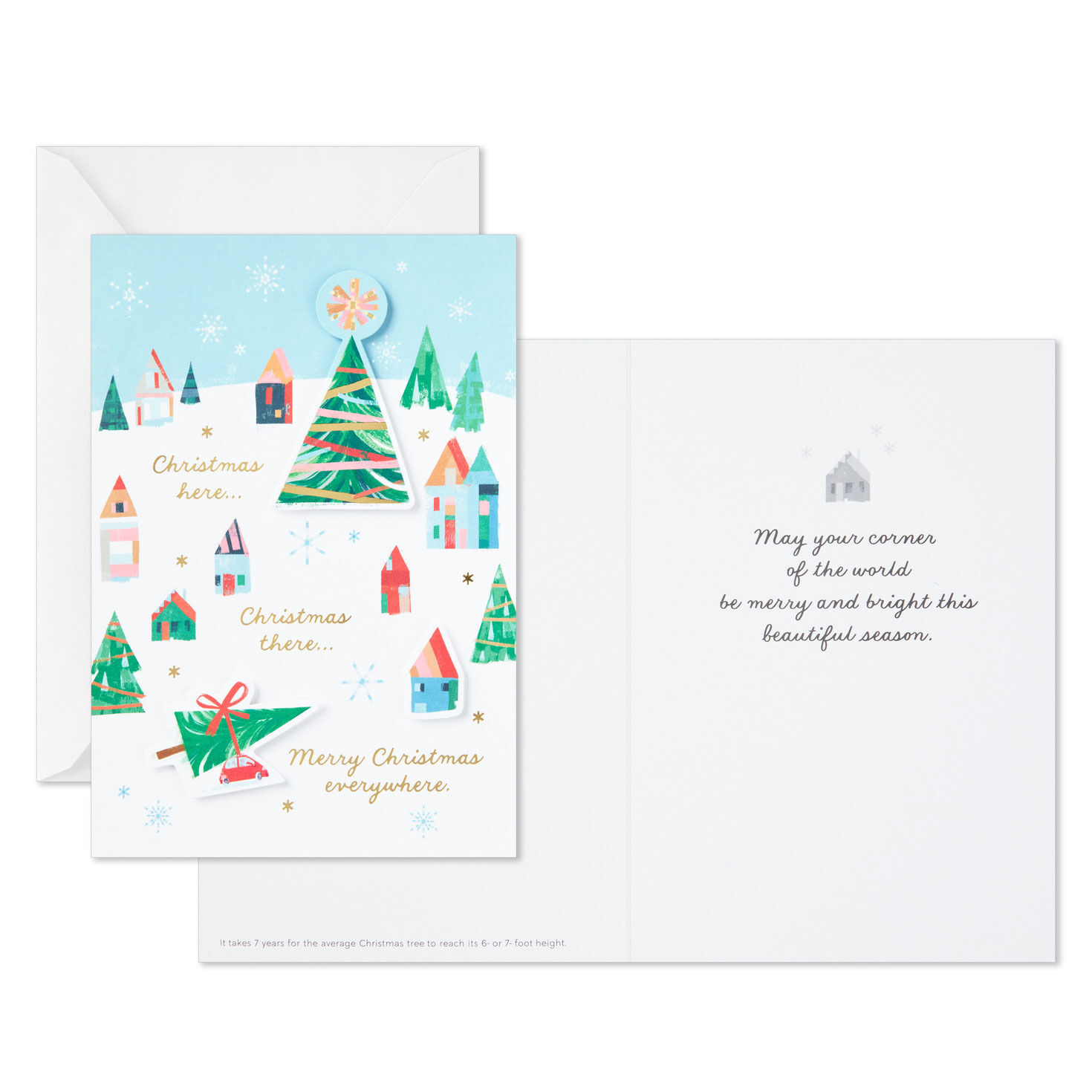 UNICEF Snowy Town Scene Boxed Christmas Cards, Pack Of 12 - Hallmark