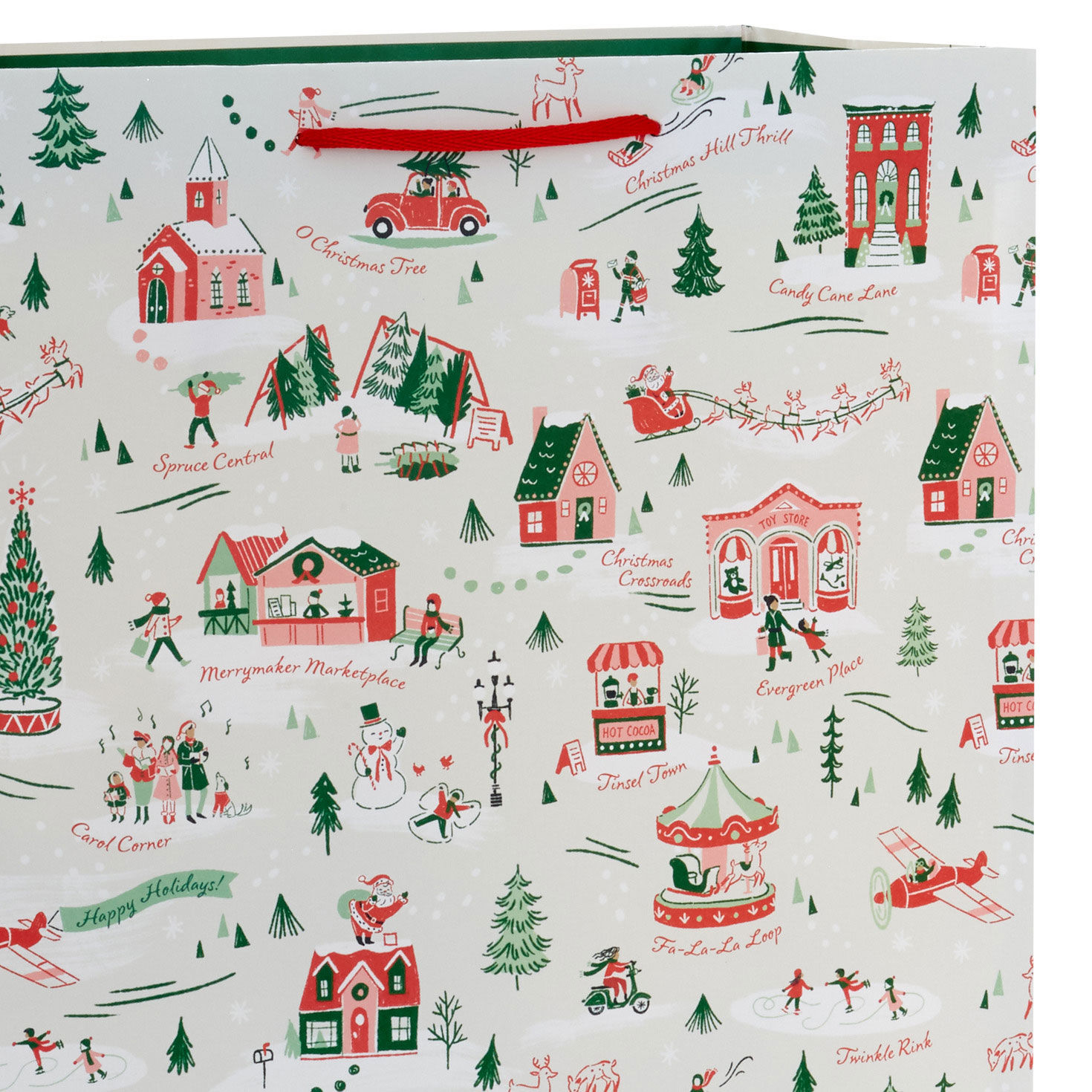 20" Festive Holiday Toile Jumbo Christmas Gift Bag - Hallmark