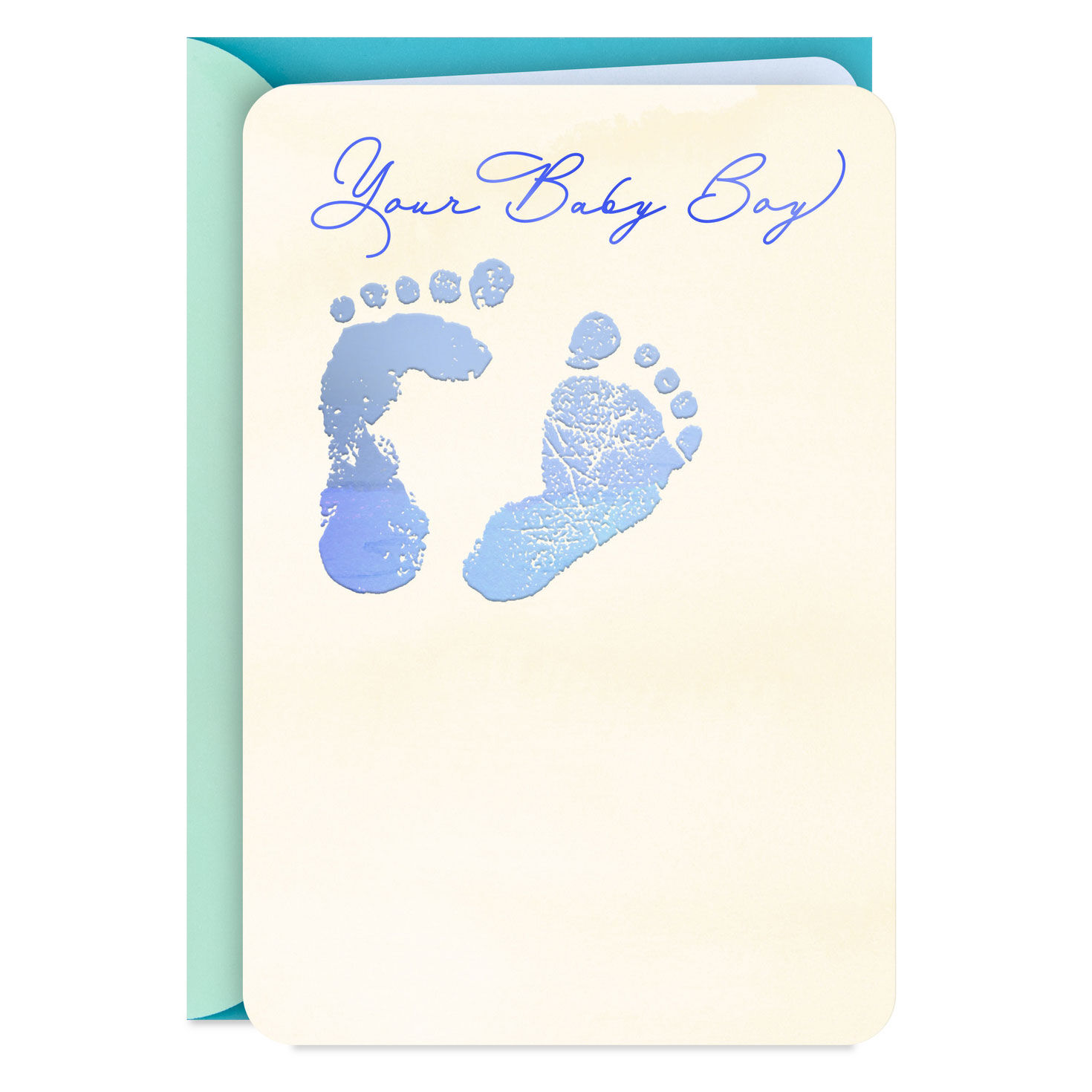 Footprints On Your Heart New Baby Boy Card - Hallmark