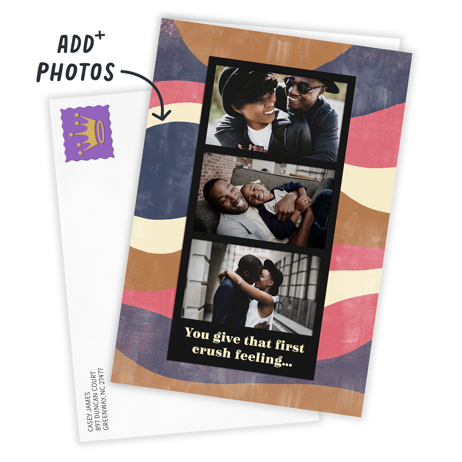 Personalized Photo Strip On Abstract Photo Card - Hallmark