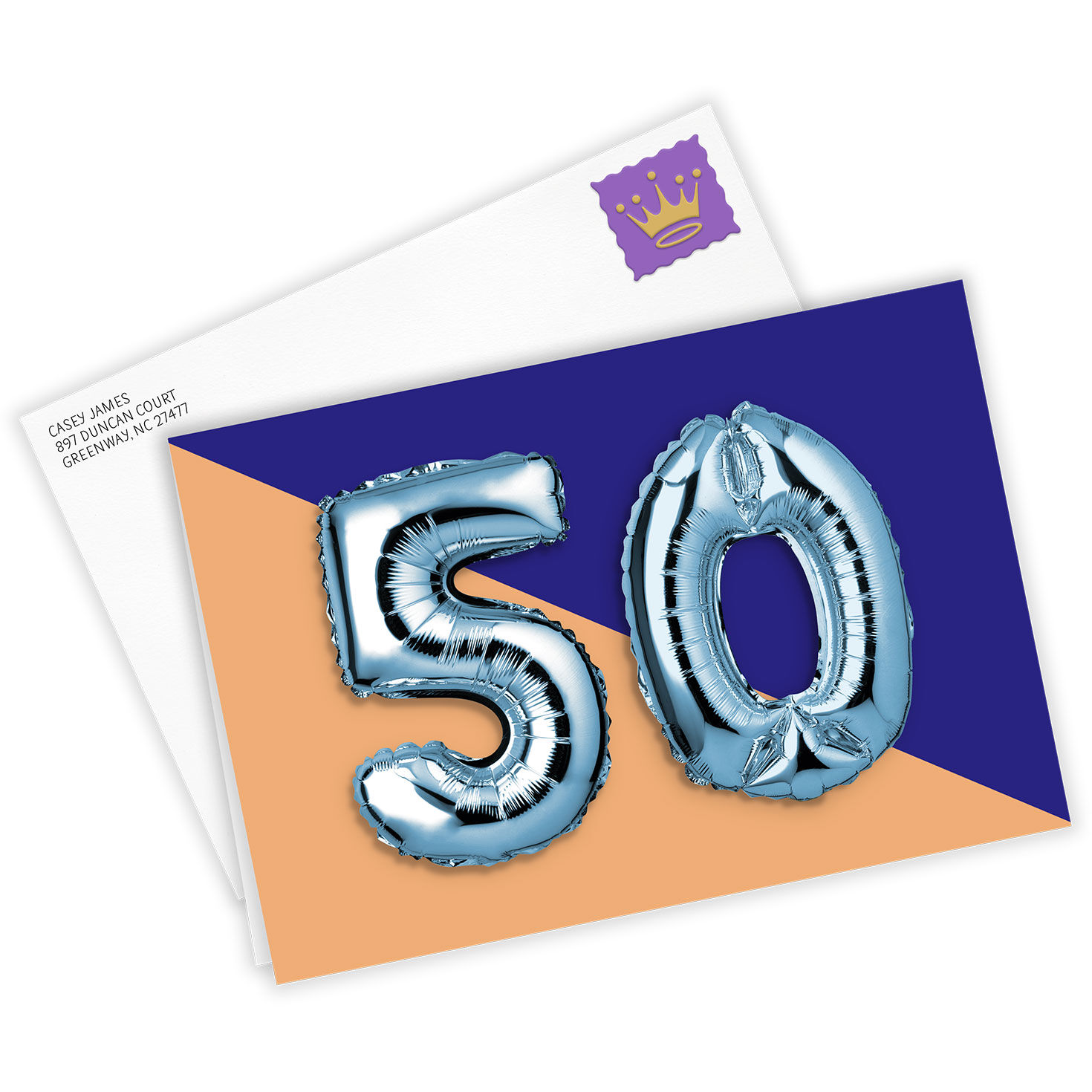 50th Balloons Custom Card - Hallmark