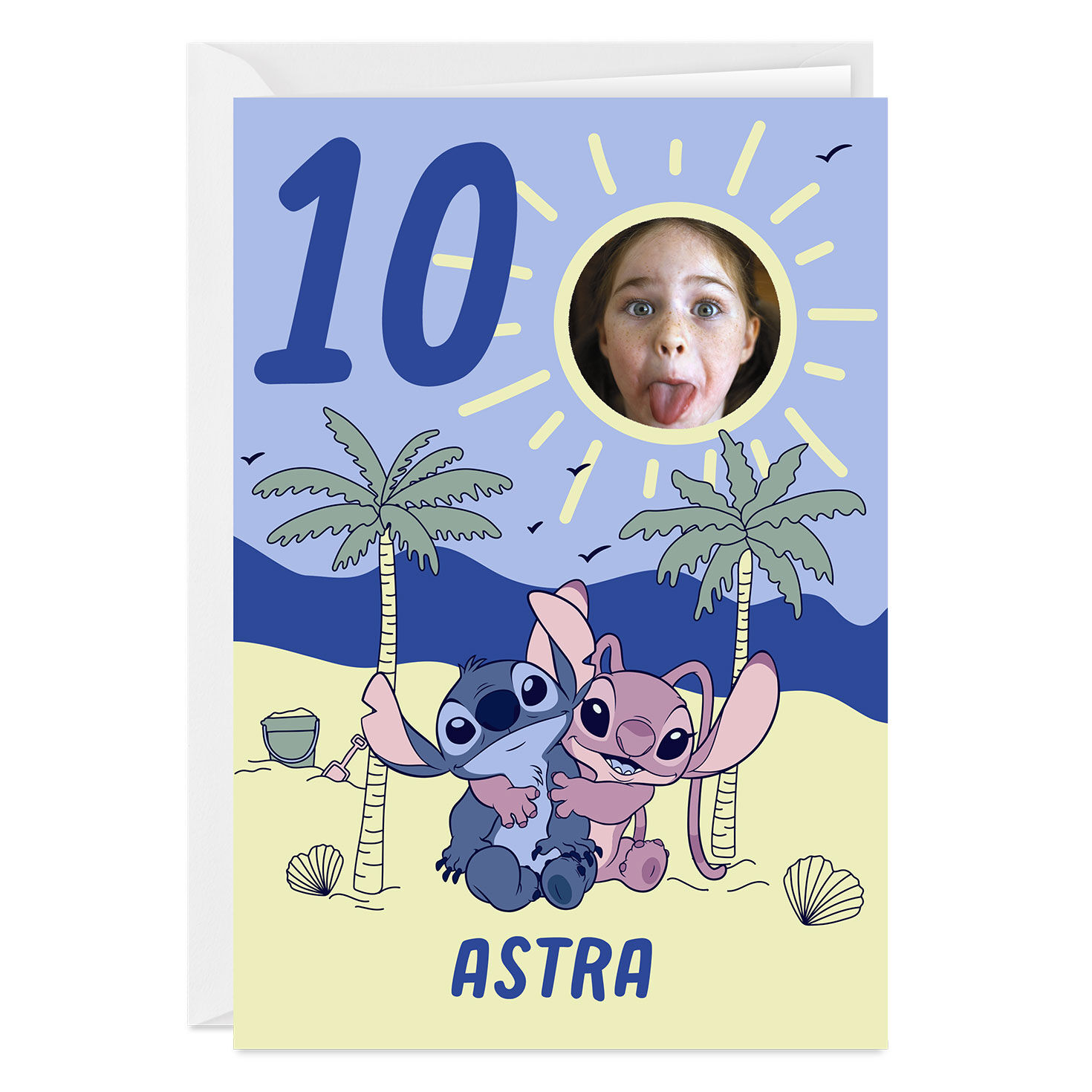 Disney Lilo & Stitch With Angel Custom Birthday Card - Hallmark