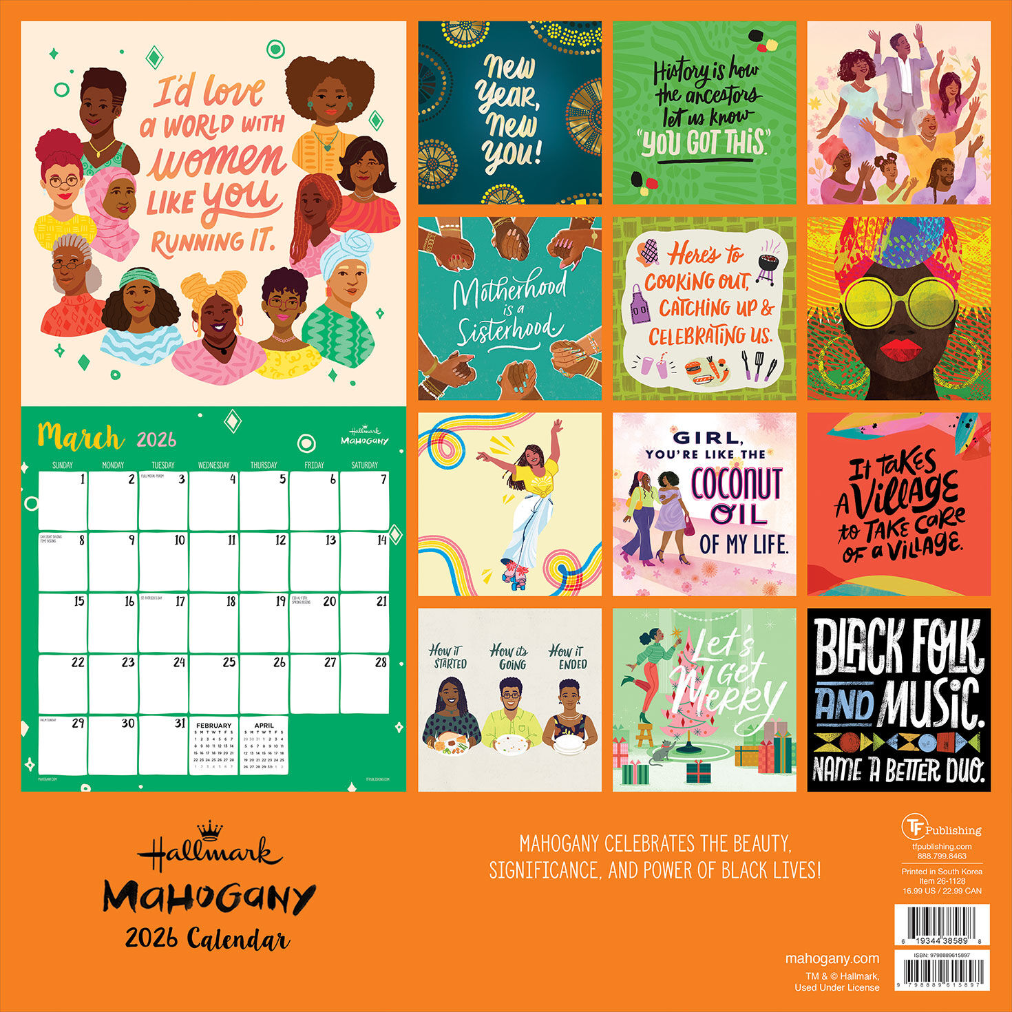 Time Factory Hallmark Mahogany Art And Inspiration 2026 Wall Calendar ...