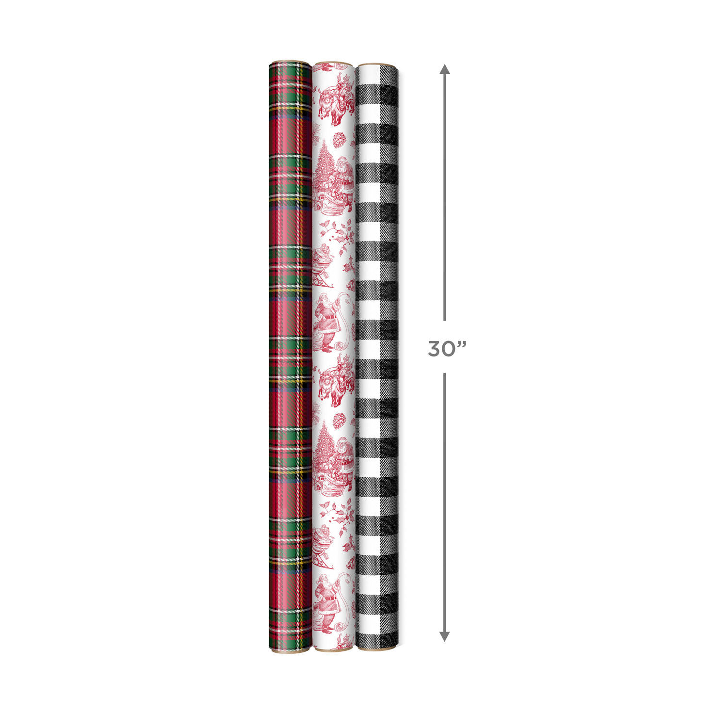 Cozy Christmas 3-Pack Wrapping Paper Assortment, 120 Sq. Ft. - Hallmark