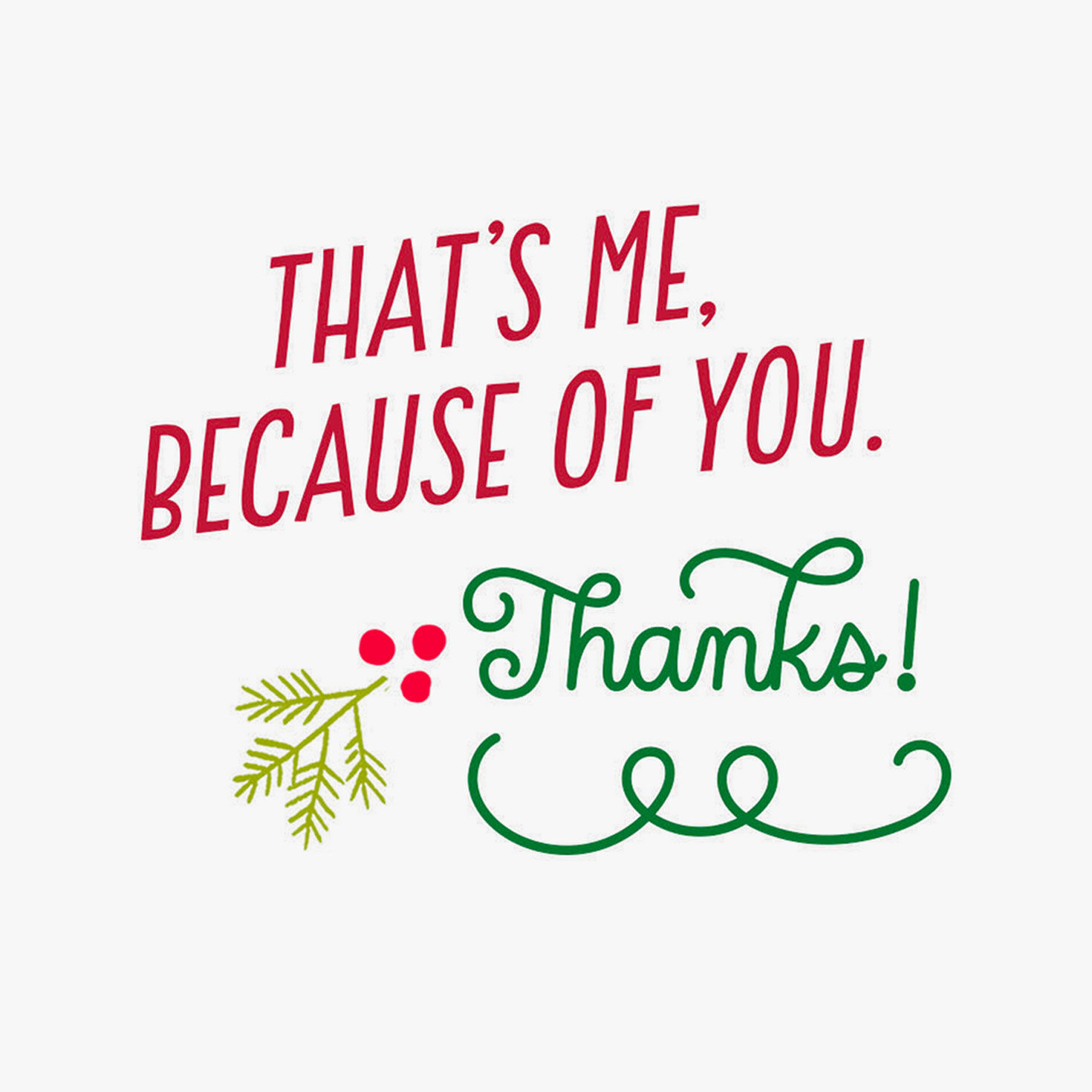 Jolly, Joyful And Grateful Christmas Thank You Card - Hallmark