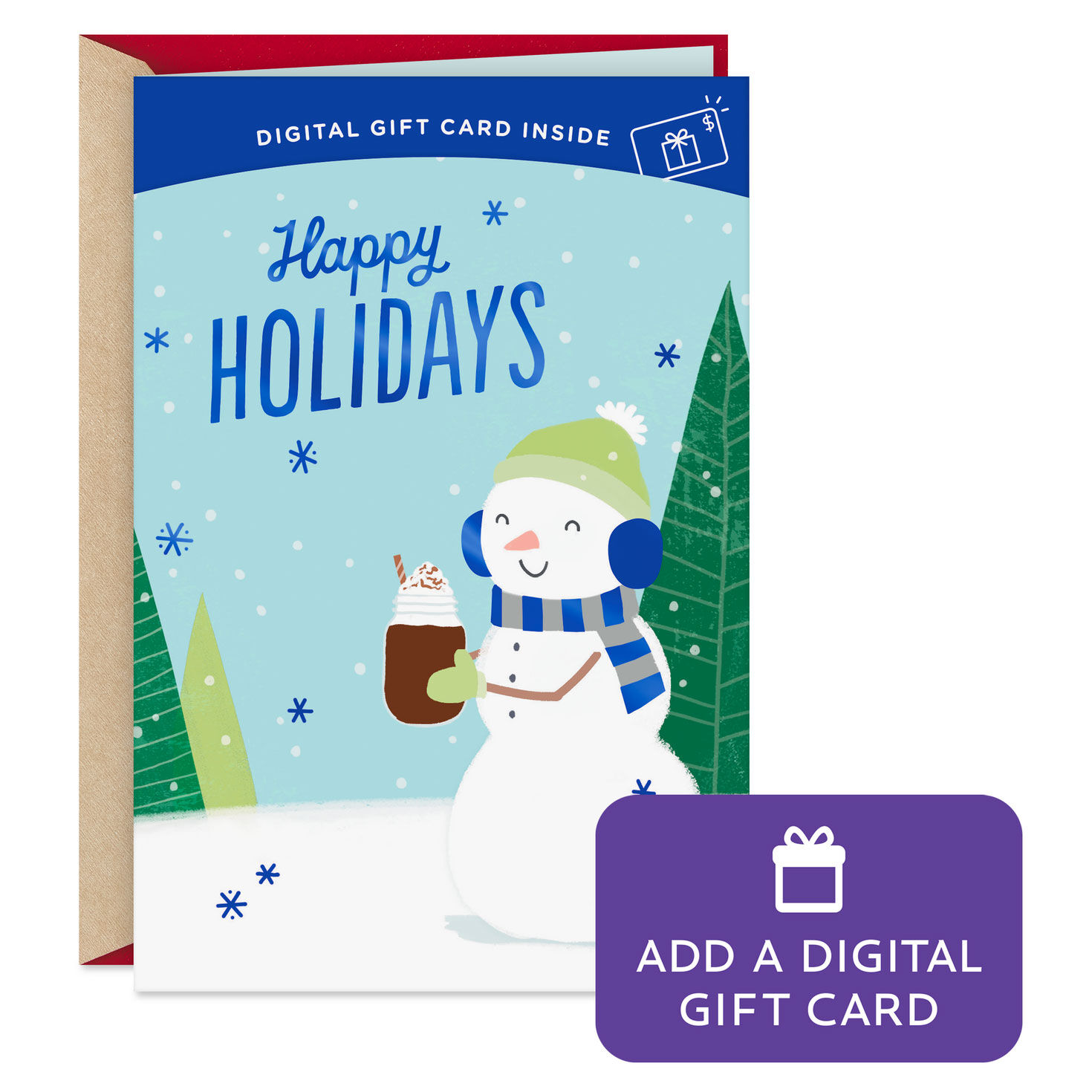 Happy Holidays Smiling Snowman Gift Card Greeting Holiday Card - Hallmark