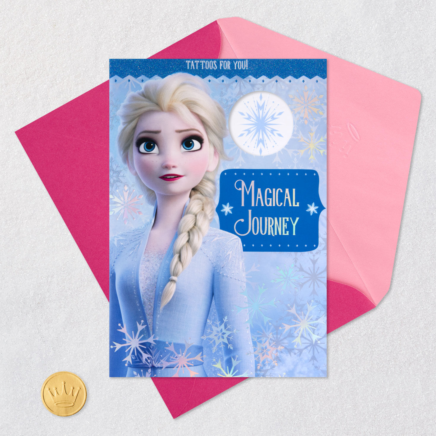 Disney Frozen 2 Elsa Magical Journey Birthday Card With Temporary ...